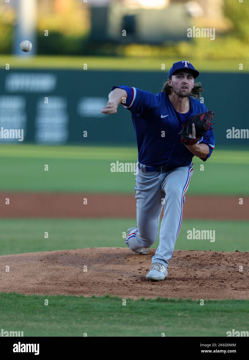 October 12, 2022: Wyatt Sparks #75 Rangers pitcher works from the mound ...