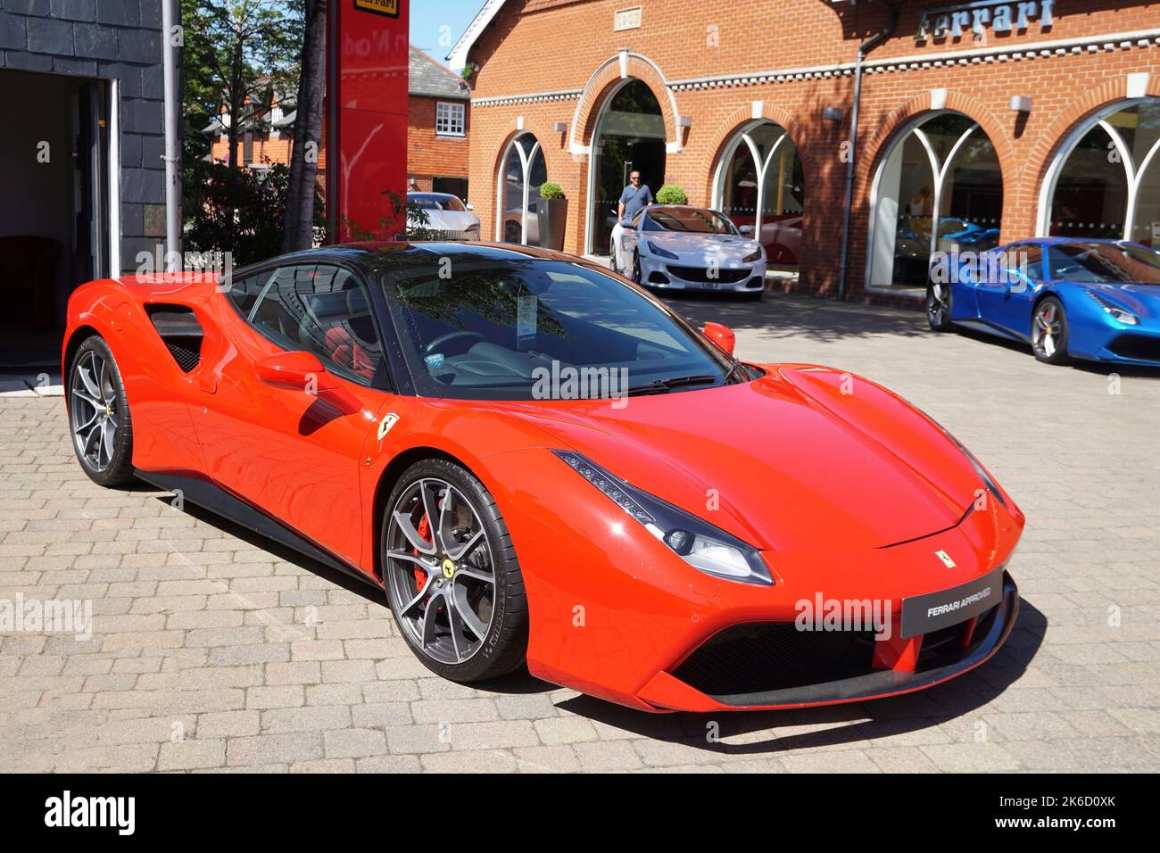 Ferrari 488 GTB on display outside showroom of Meridien Modena ...