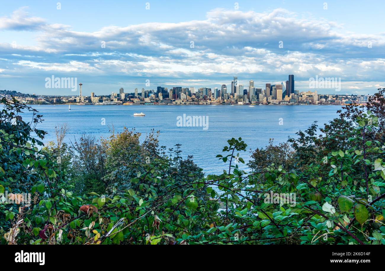 A view of the skyline in Seattle, Washingotn. Architecture shot Stock ...