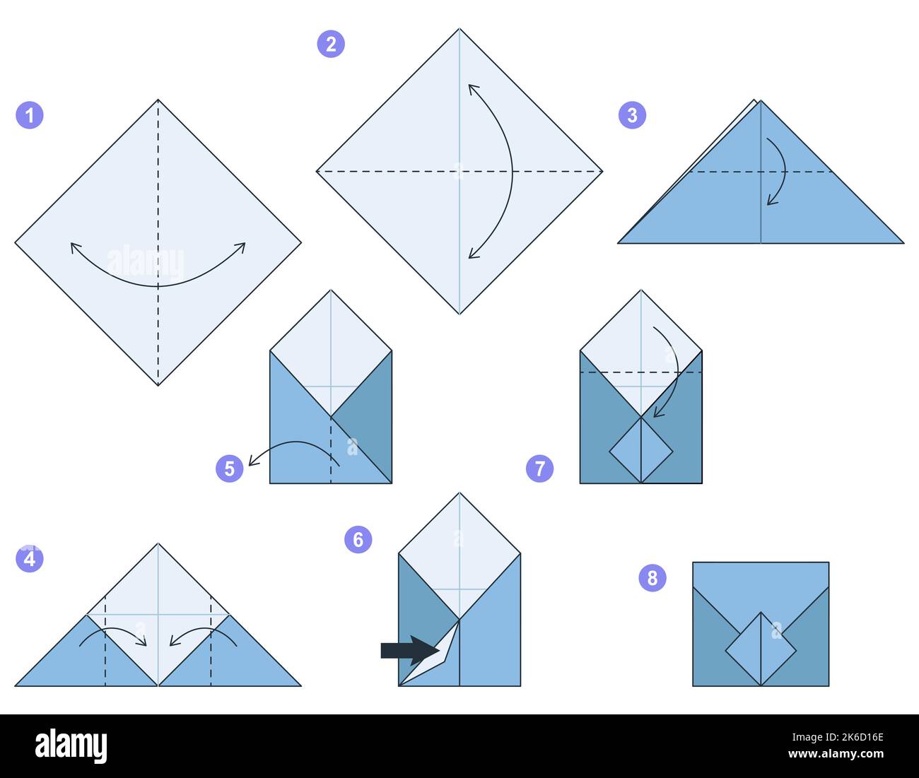 Origami tutorial for kids. Origami cute Letter Stock Vector Image & Art ...