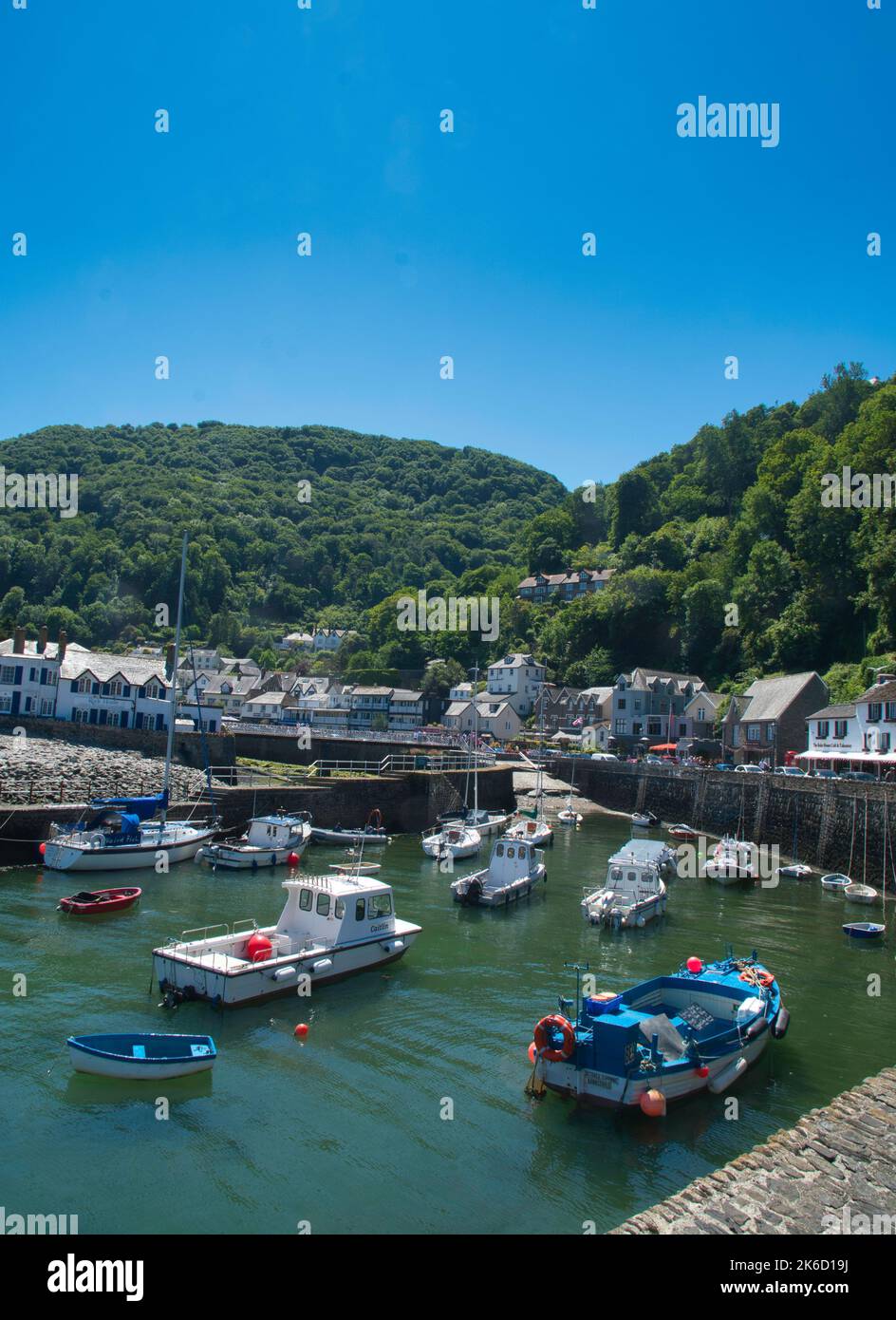Boats in harbour at Lynmouth, North Devon Stock Photo - Alamy