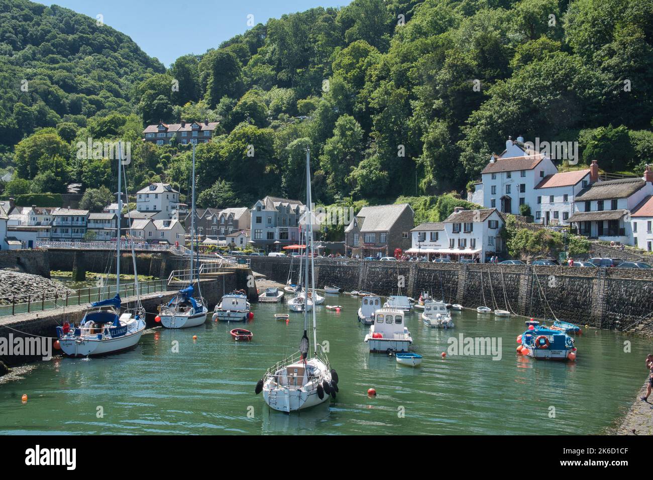 Boats in harbour at Lynmouth, North Devon Stock Photo - Alamy