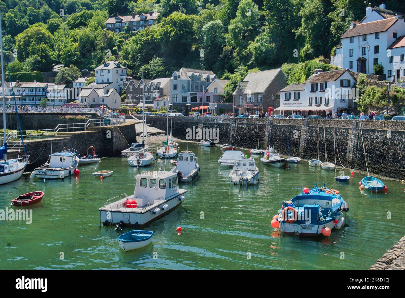 Boats in harbour at Lynmouth, North Devon Stock Photo - Alamy