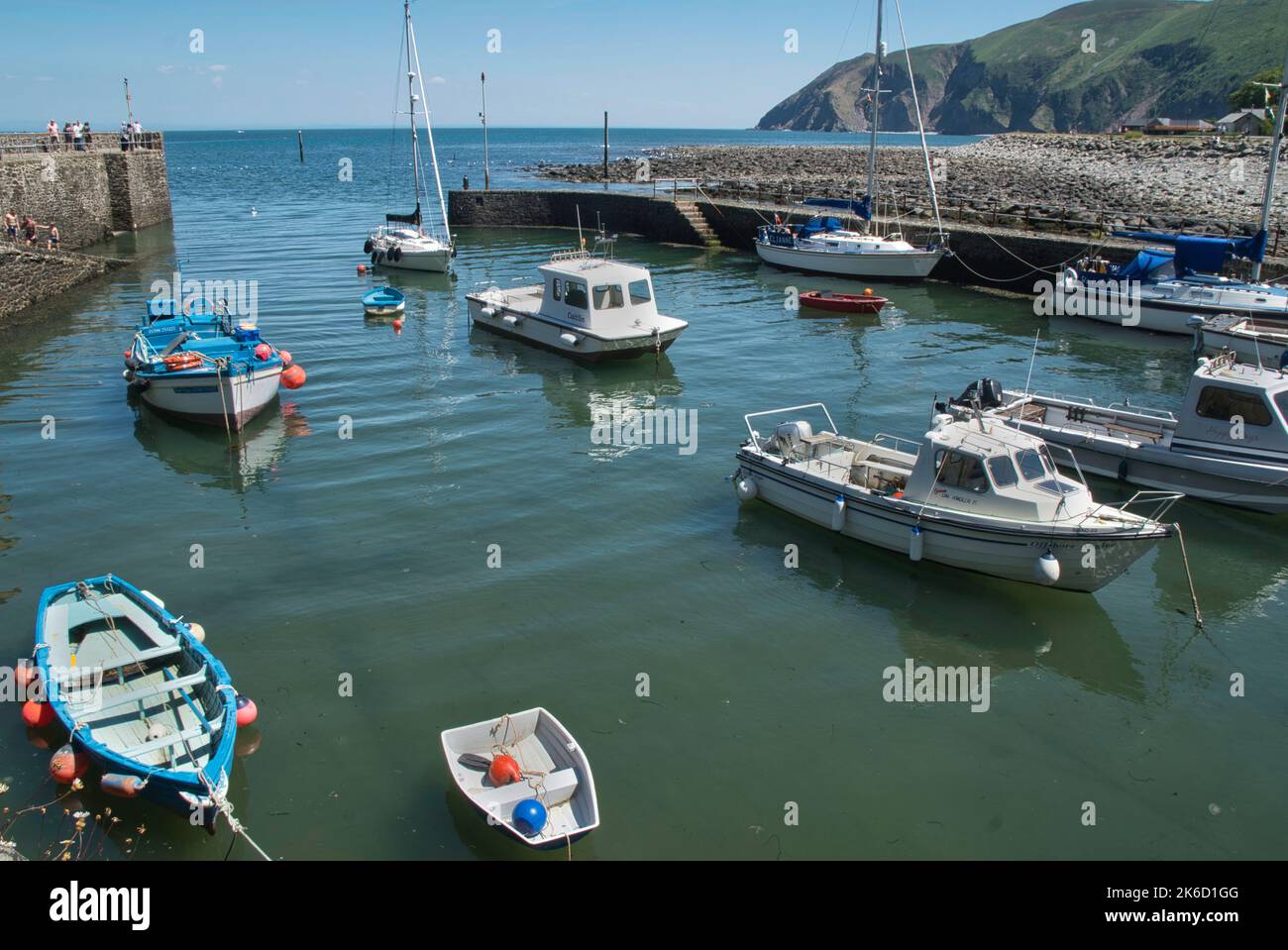 Boats in harbour at Lynmouth, North Devon Stock Photo - Alamy