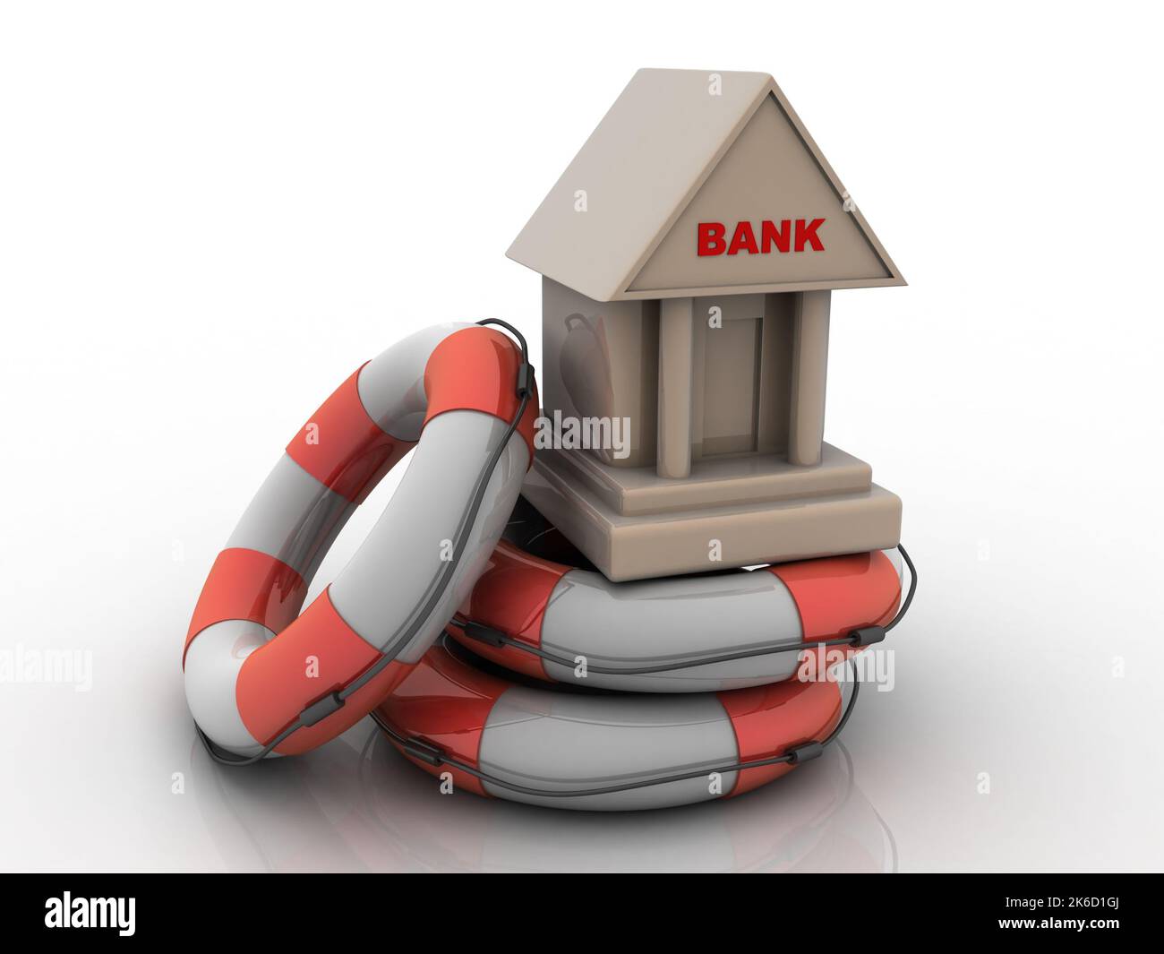 3d rendering Build bank in life belt Stock Photo - Alamy
