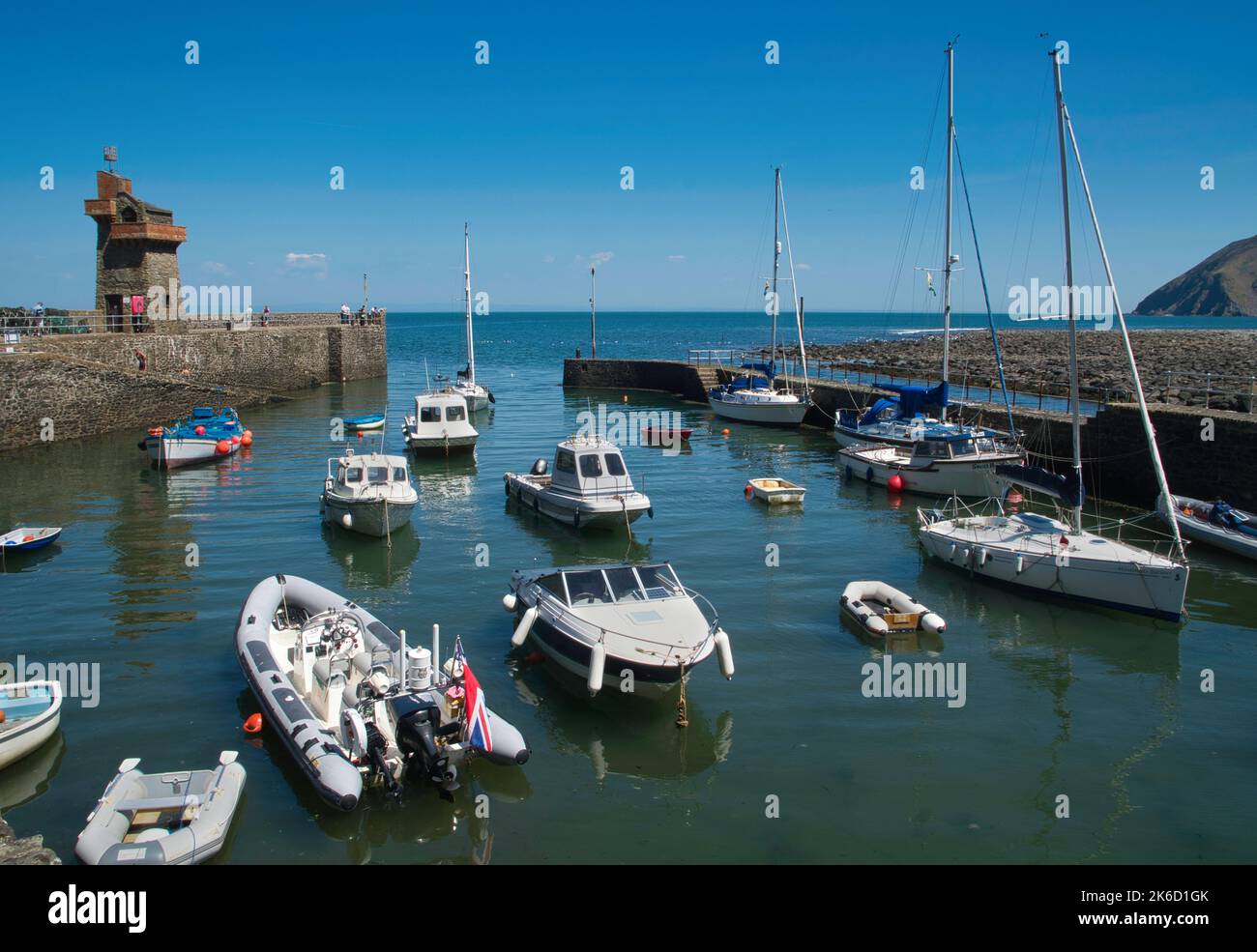 Boats in harbour at Lynmouth, North Devon Stock Photo - Alamy