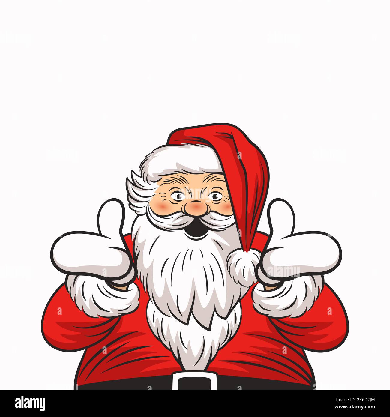 Merry Christmas Card with Happy Santa Claus in Retro Cartoon Comic ...