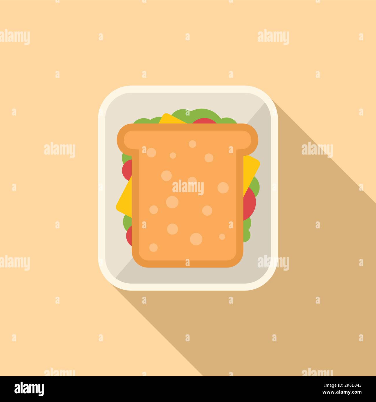Sandwich airline food icon flat vector. Flight meal. Air plane Stock ...