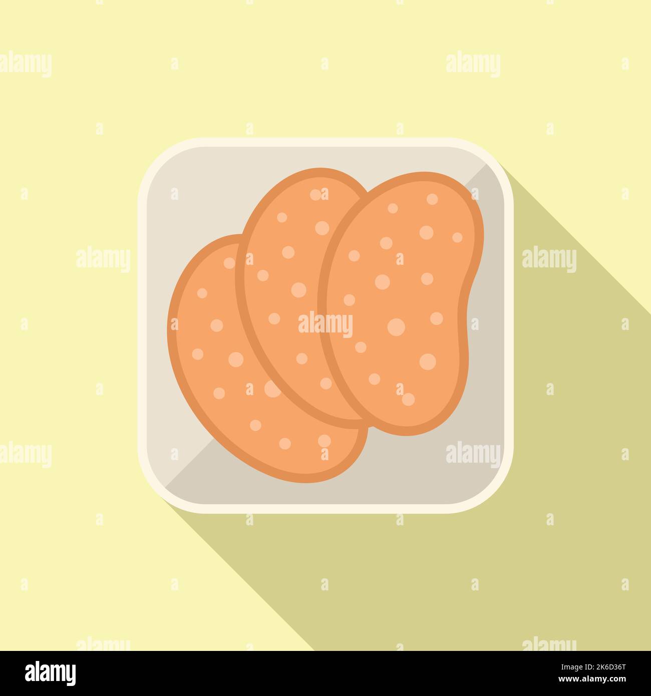 Sausage airline food icon flat vector. Flight meal. Air plane Stock ...