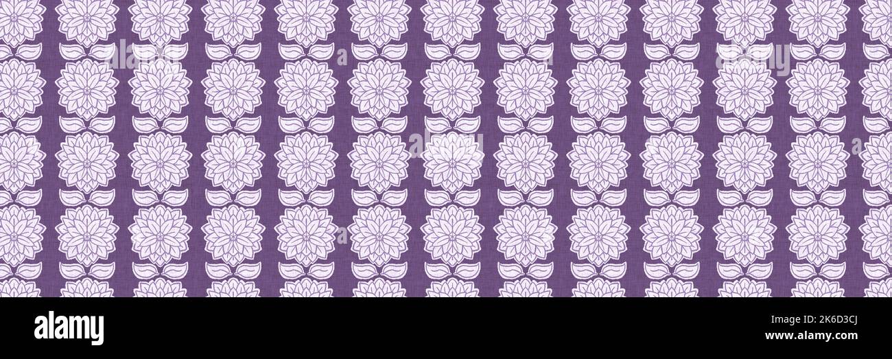 Gender neutral floral flower seamless raster border. Simple purple ...