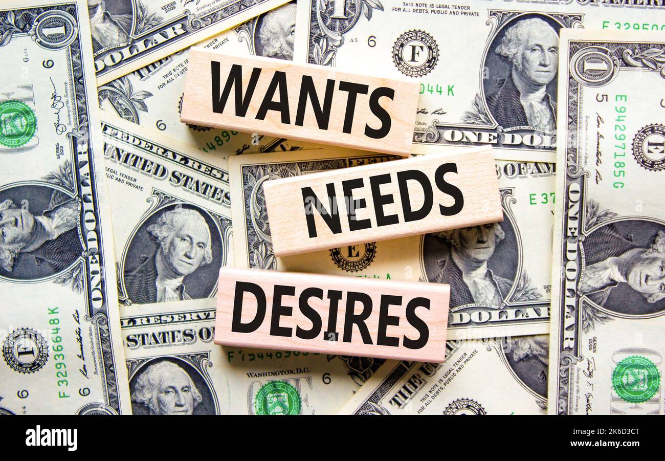 Wants needs and desires symbol. Concept words Wants Needs Desires on ...
