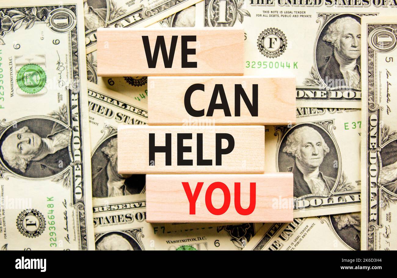 Support and we can help you symbol. Concept words We can help you on ...