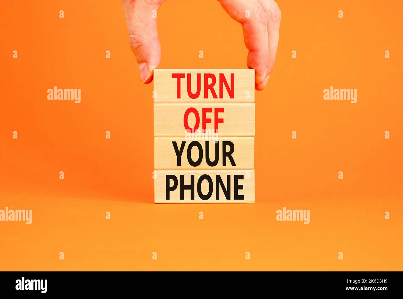 Turn off your phone symbol. Concept words Turn off your phone on wooden ...