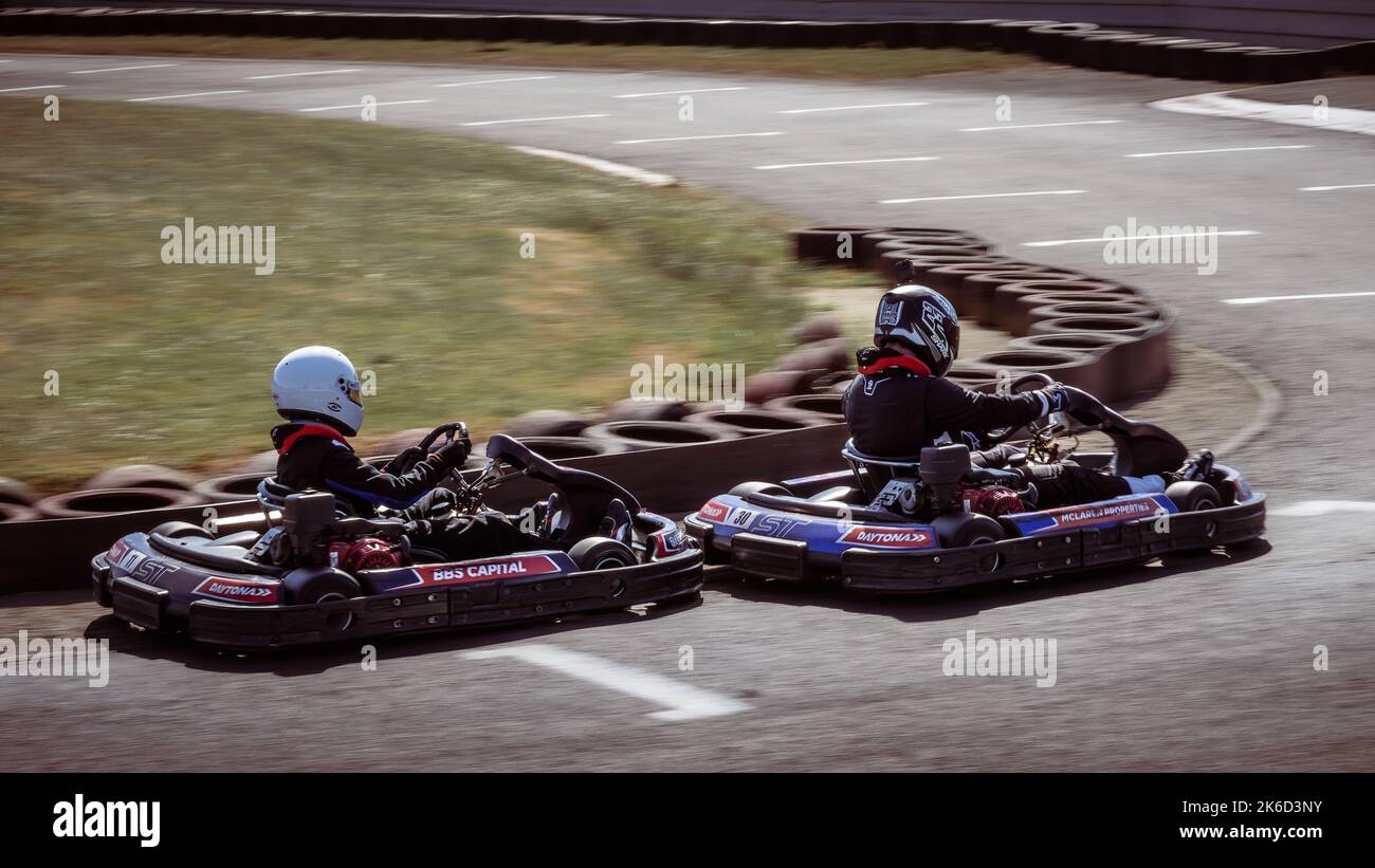 Kart racing competition at Daytona Milton Keynes Stock Photo - Alamy