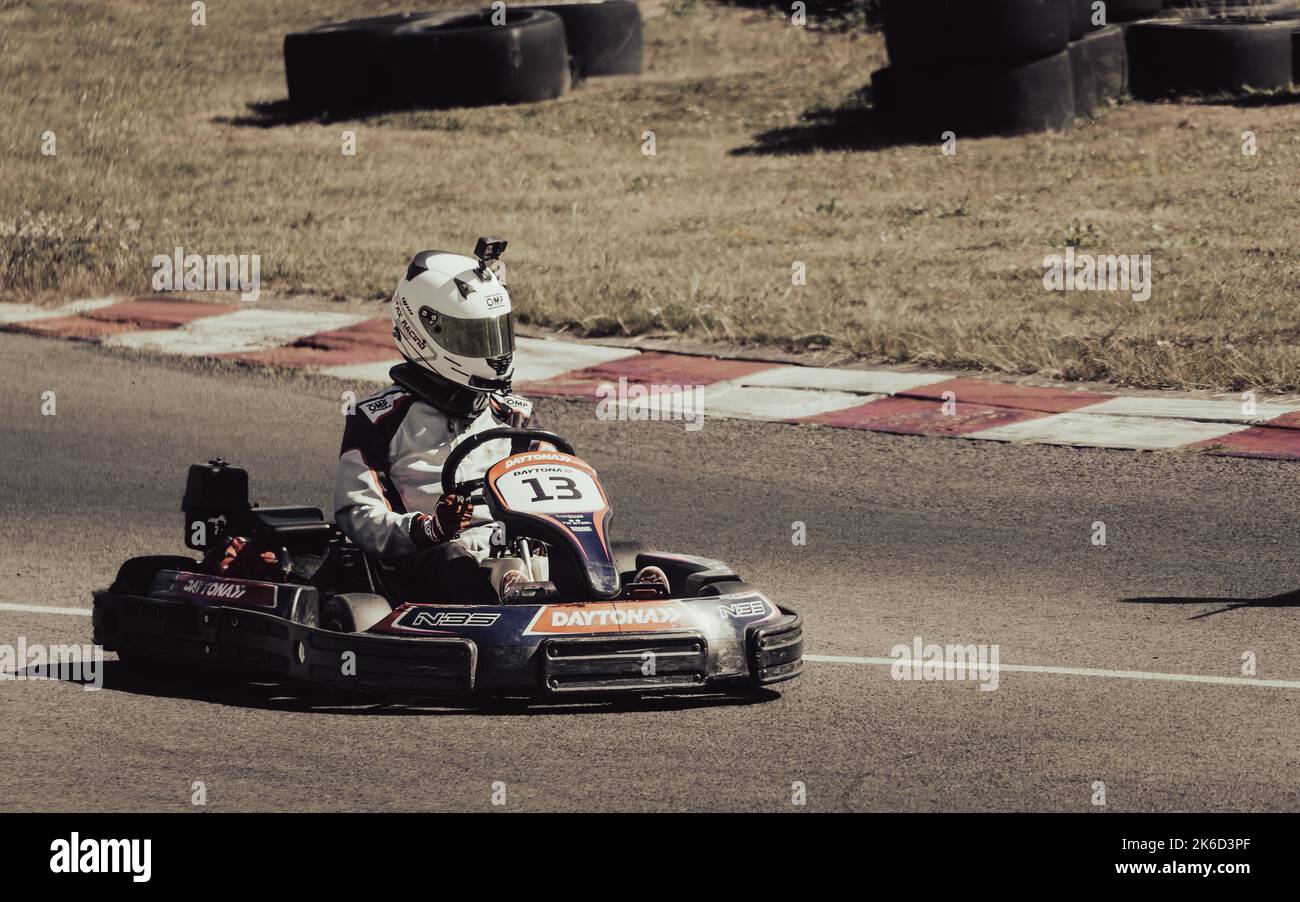 Kart racing competition at Daytona Milton Keynes Stock Photo - Alamy
