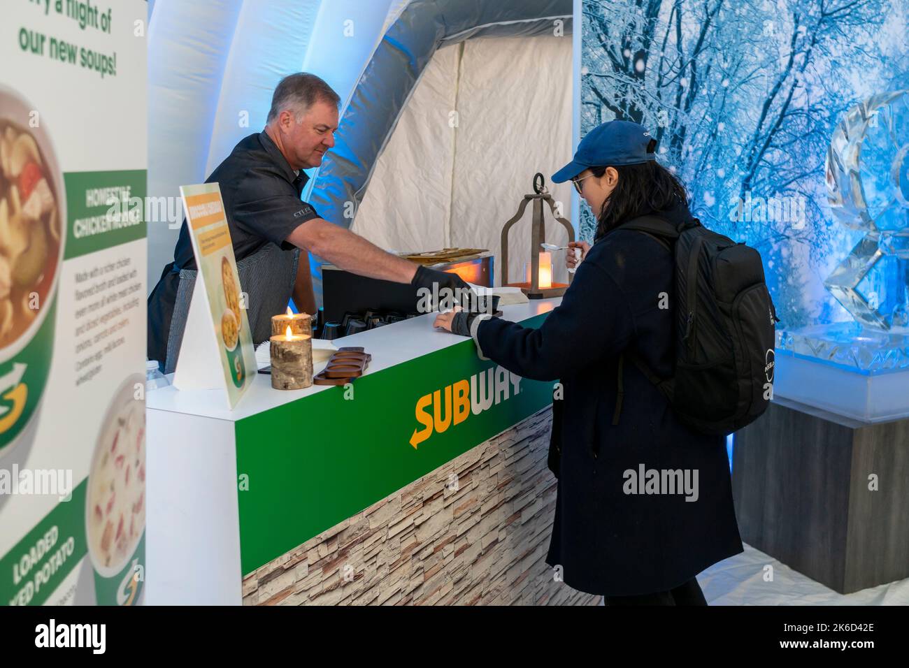 Visitors flock to the Subway brand activation in the Meatpacking ...
