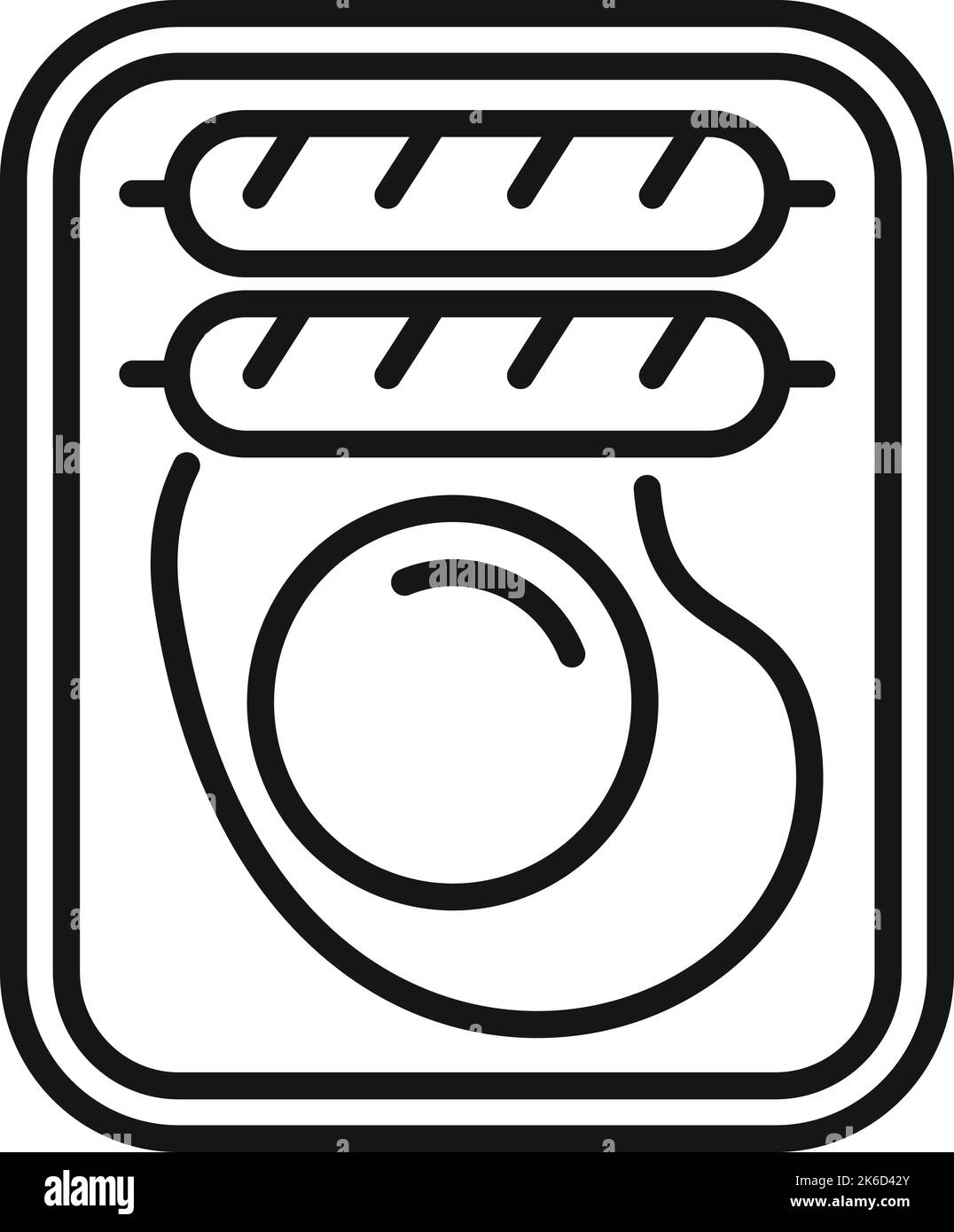 Fried egg airline food icon outline vector. Flight meal. Dinner airport ... Fried egg airline food icon outline vector. Flight meal. Dinner airport ...