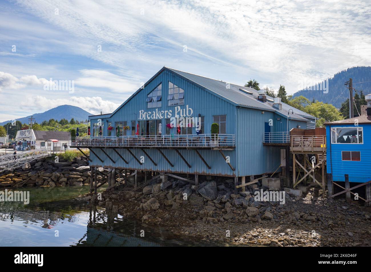 Breakers Pup, house on stilts, over the water, at Cow Bay in Prince ...