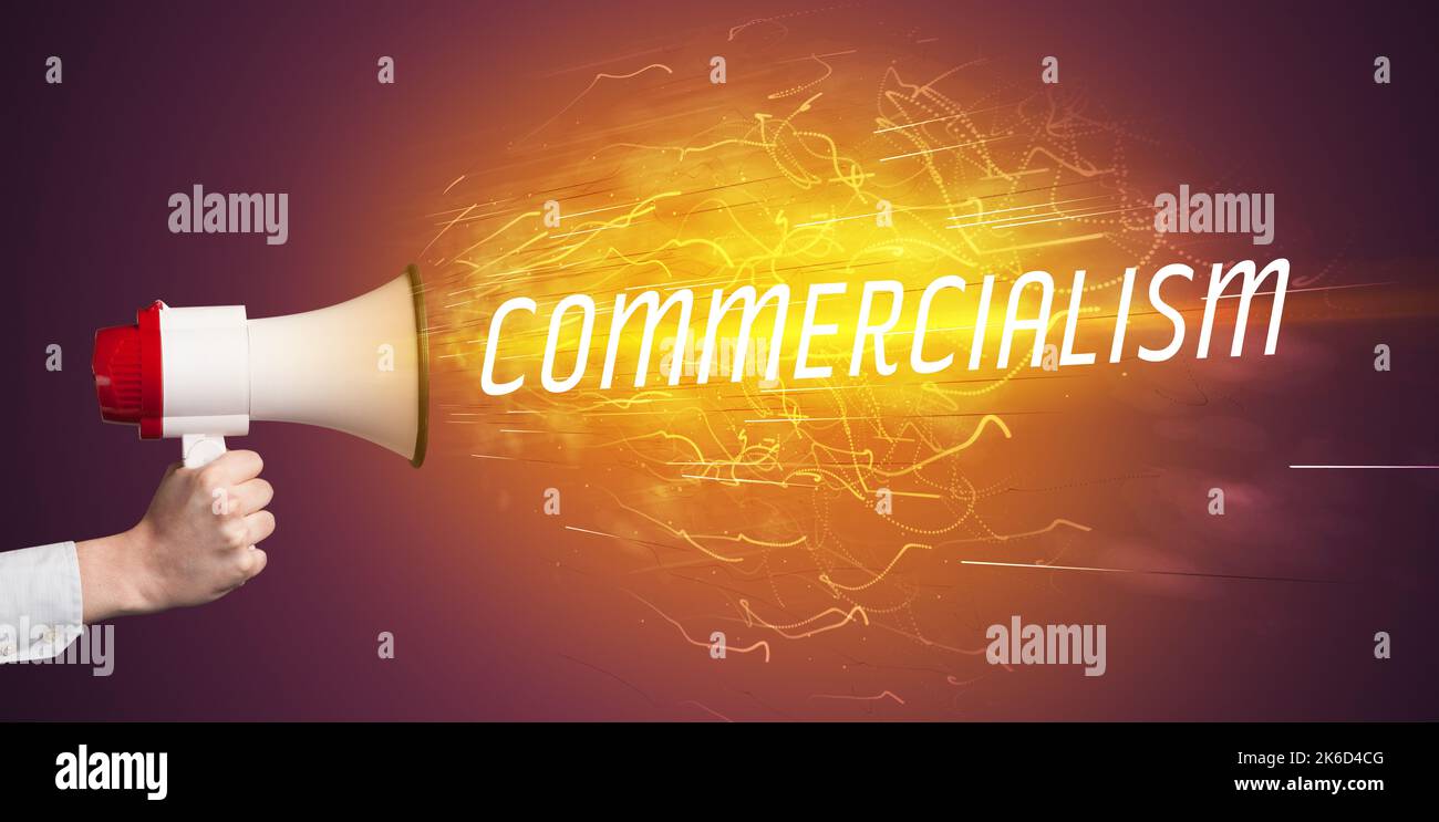 Young girld shouting in megaphone Stock Photo - Alamy