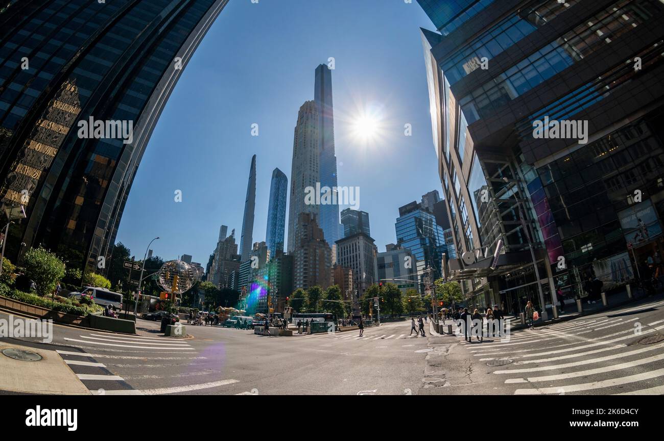 Billionaire’s Row, , center, a collection of super-tall residences for ...