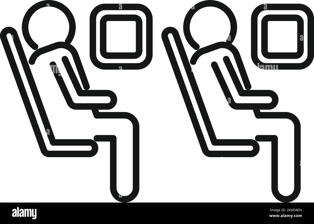 Economy class seat icon outline vector. Airline passenger. Business ...