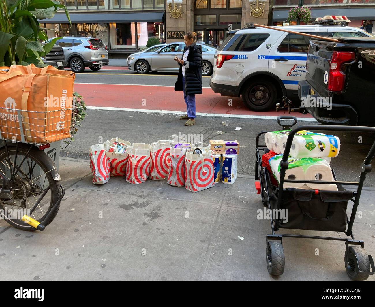 Shopping with her Target purchases in Herald Square in New York on ...