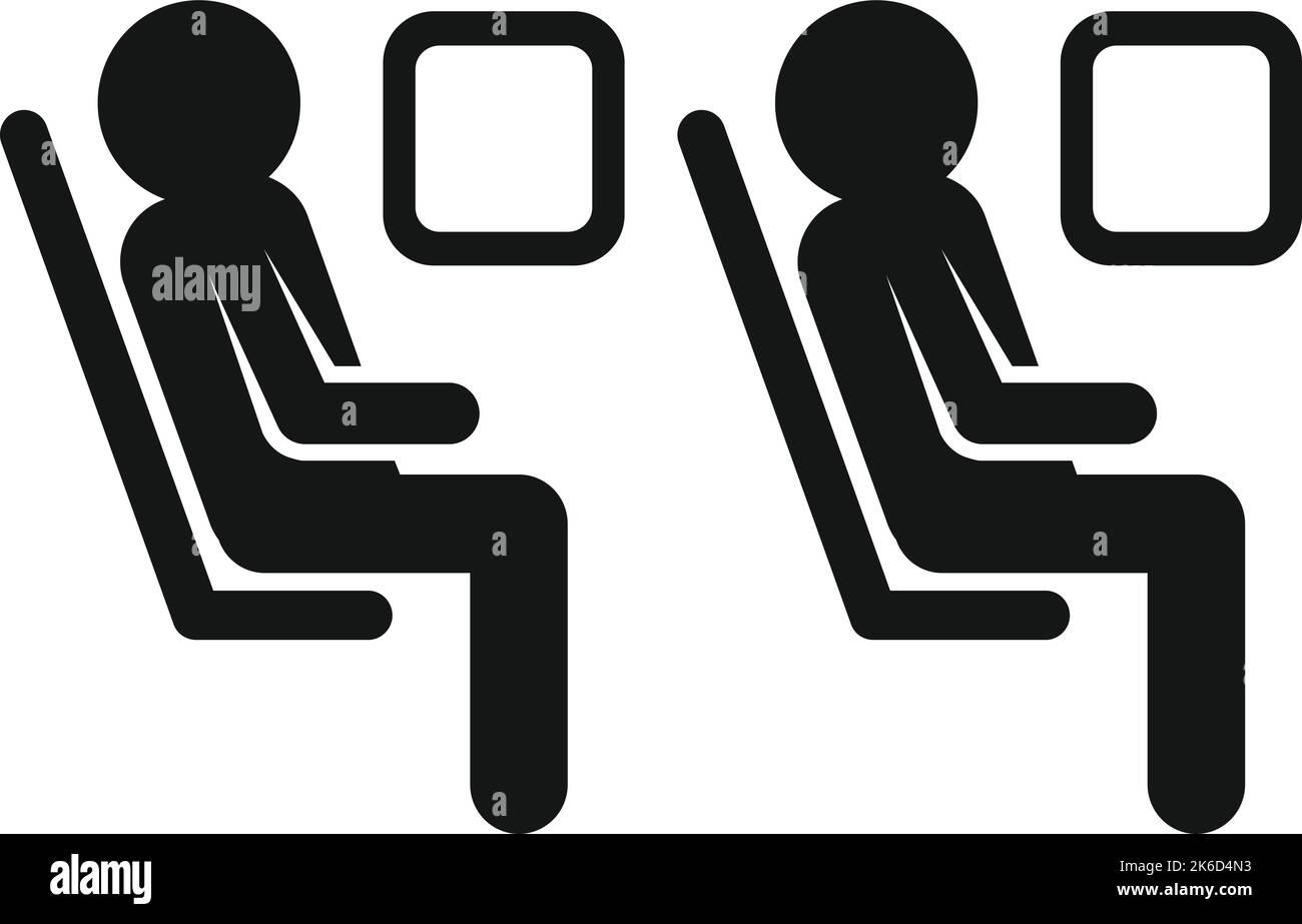 Economy class seat icon simple vector. Airline passenger. Business seat ...