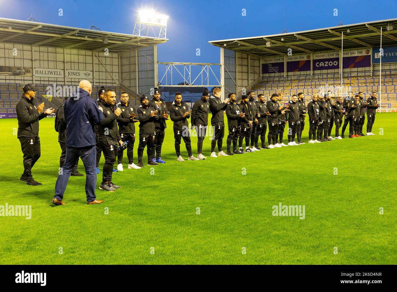 Shaun Briscoe interviews the Papua New Guinea Rugby League players at ...