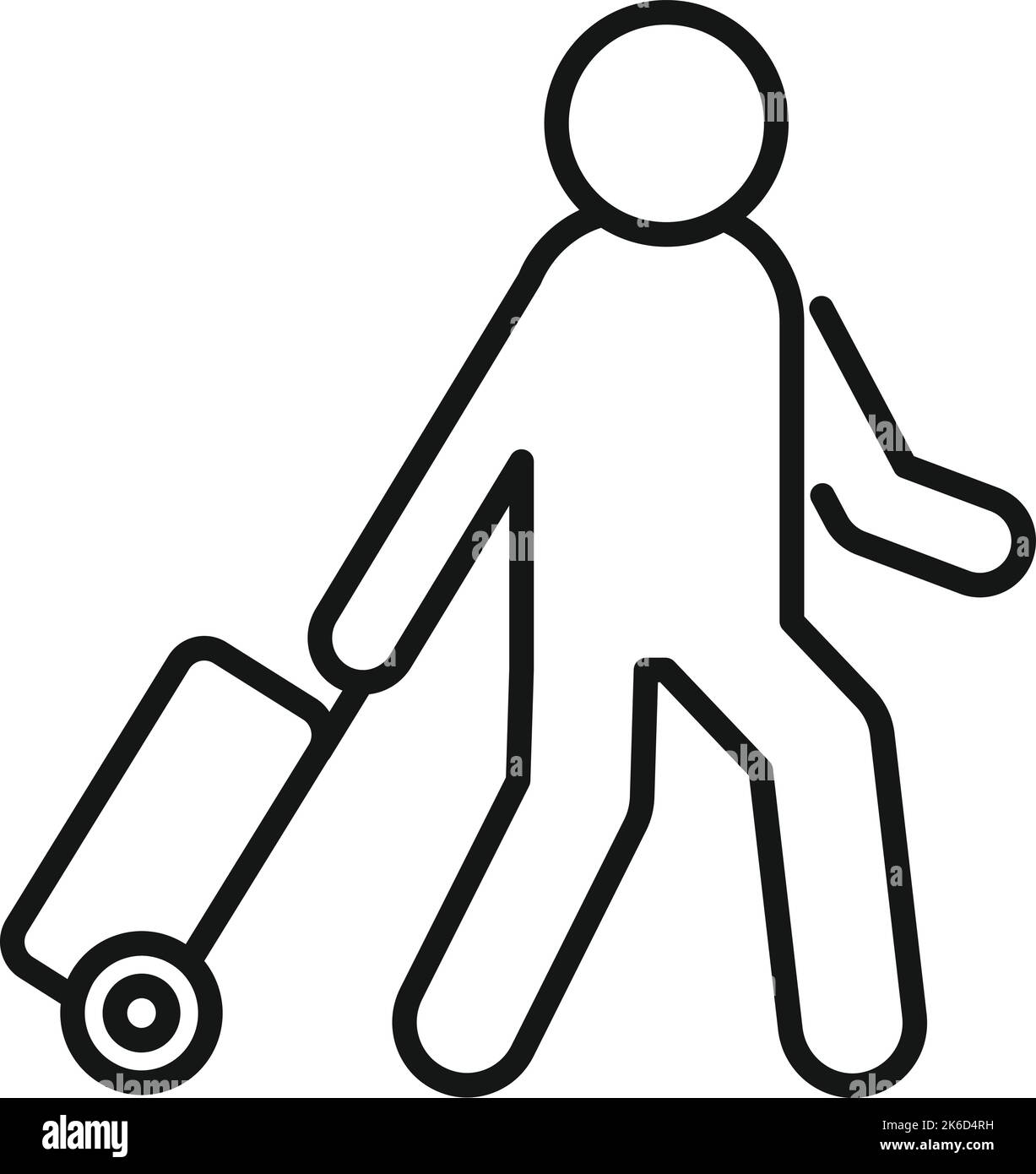 Man take travel bag icon outline vector. Airline plane. Air seat Stock ...