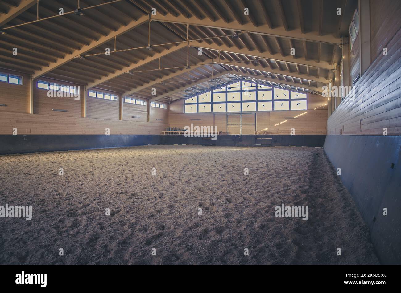 wooden empty arena for riding a horse Stock Photo - Alamy