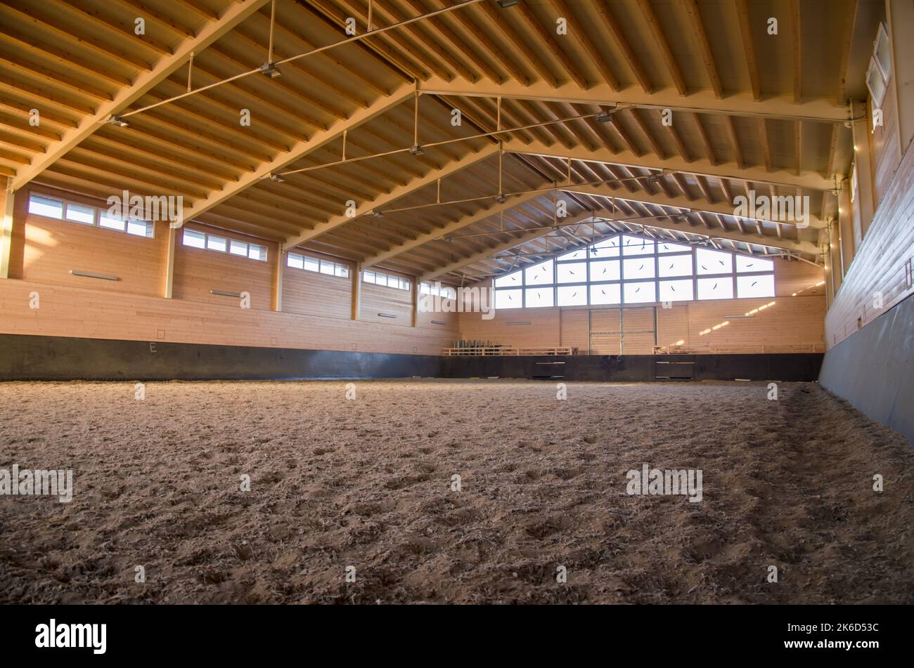 wooden empty arena for riding a horse Stock Photo - Alamy