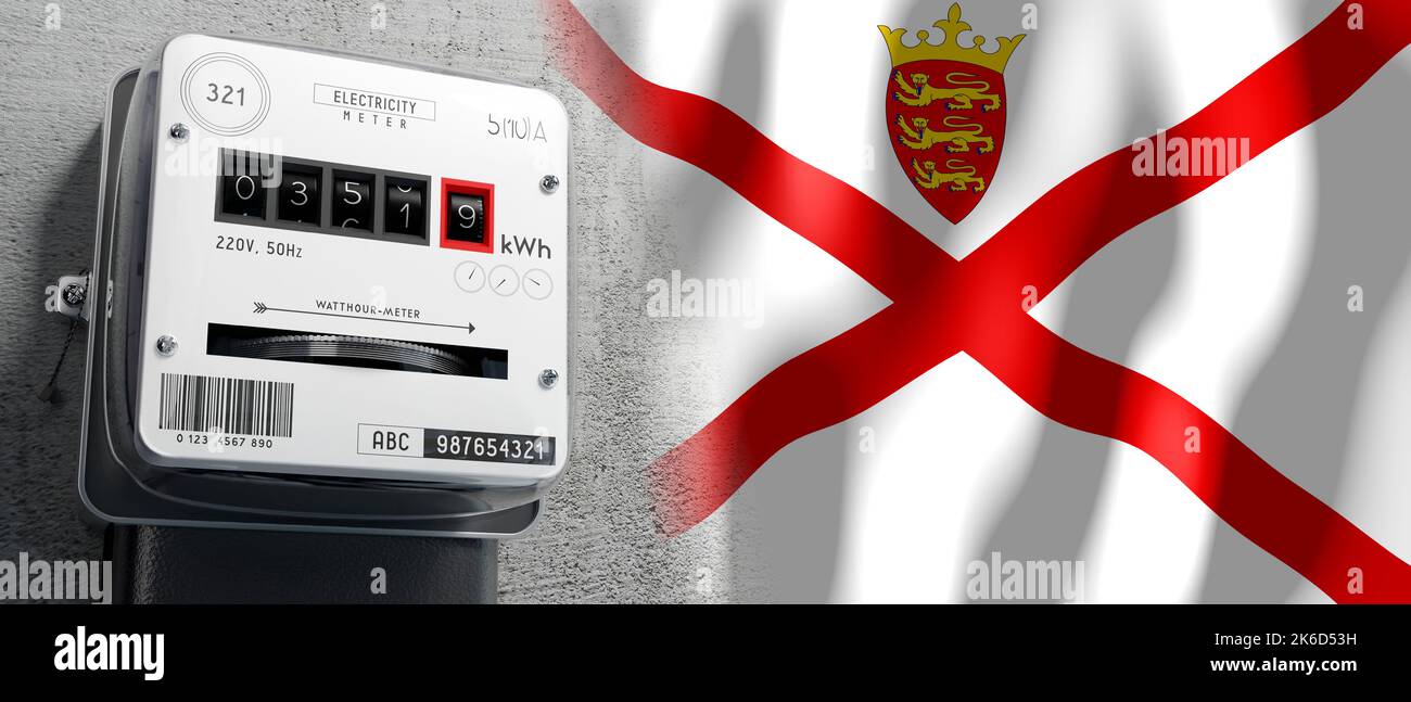 Jersey - country flag and energy meter - 3D illustration Stock Photo ...