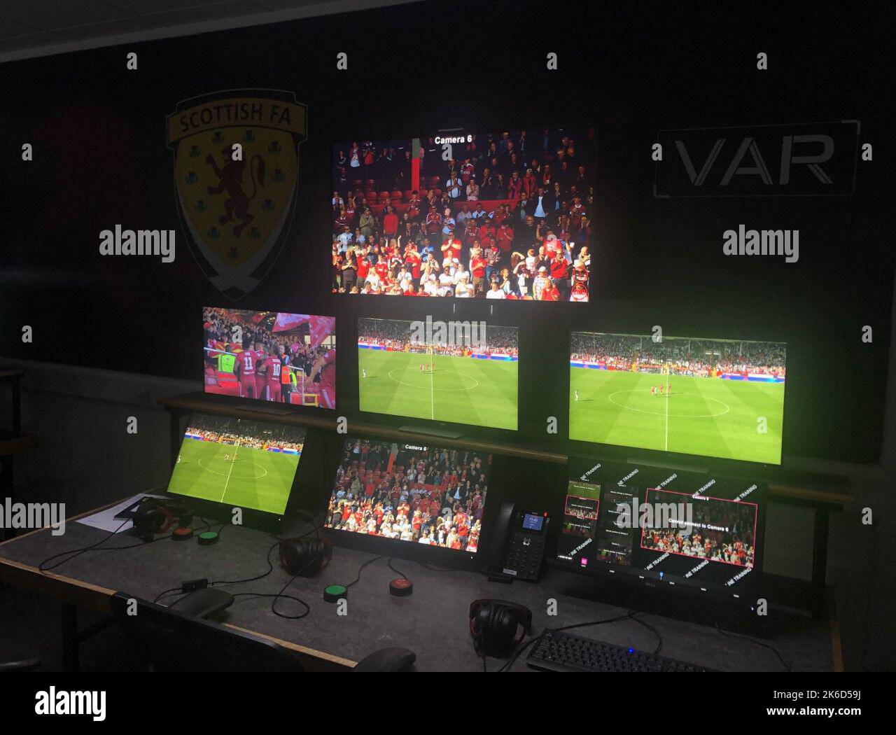 A view of the Scottish Football Association's new VAR headquarters at ...