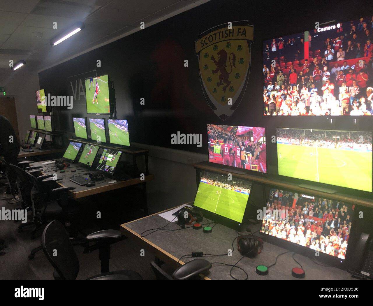 A view of the Scottish Football Association's new VAR headquarters at ...