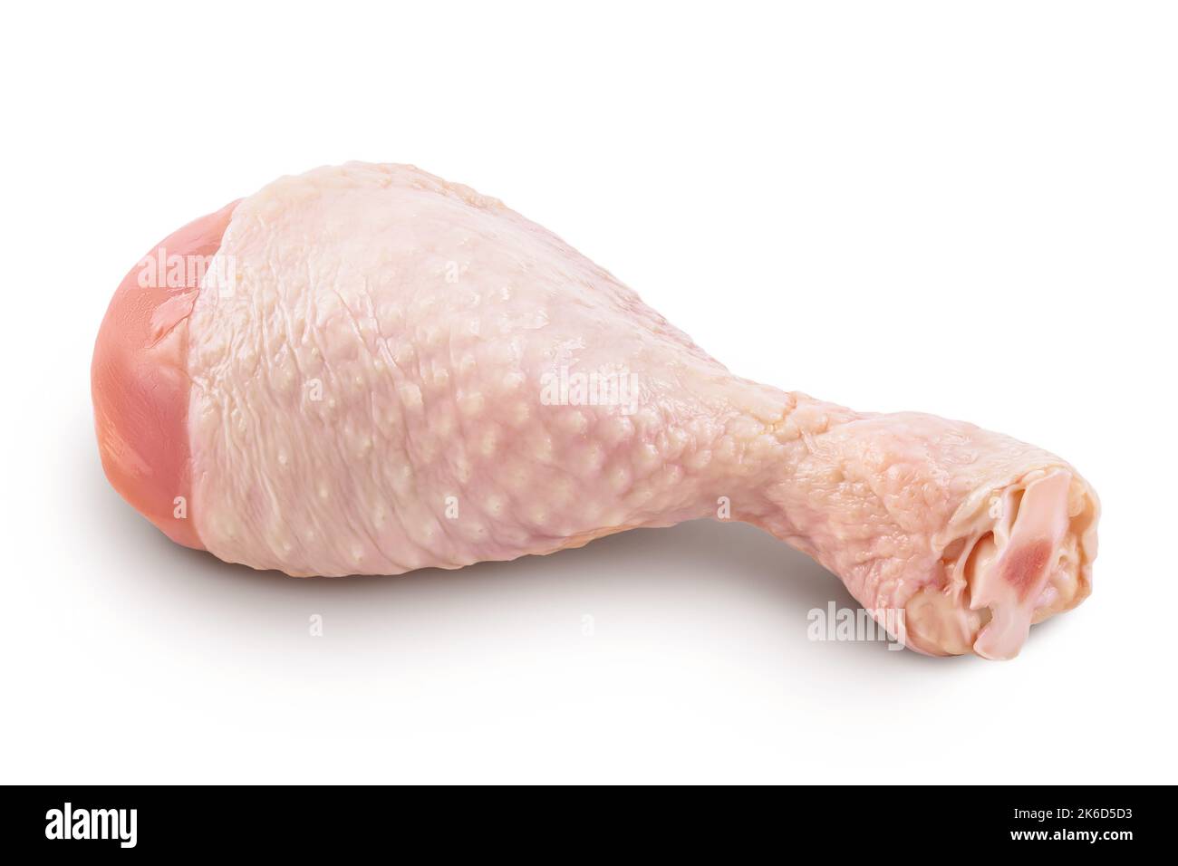 Raw chicken leg or drumstick isolated on white background with full ...