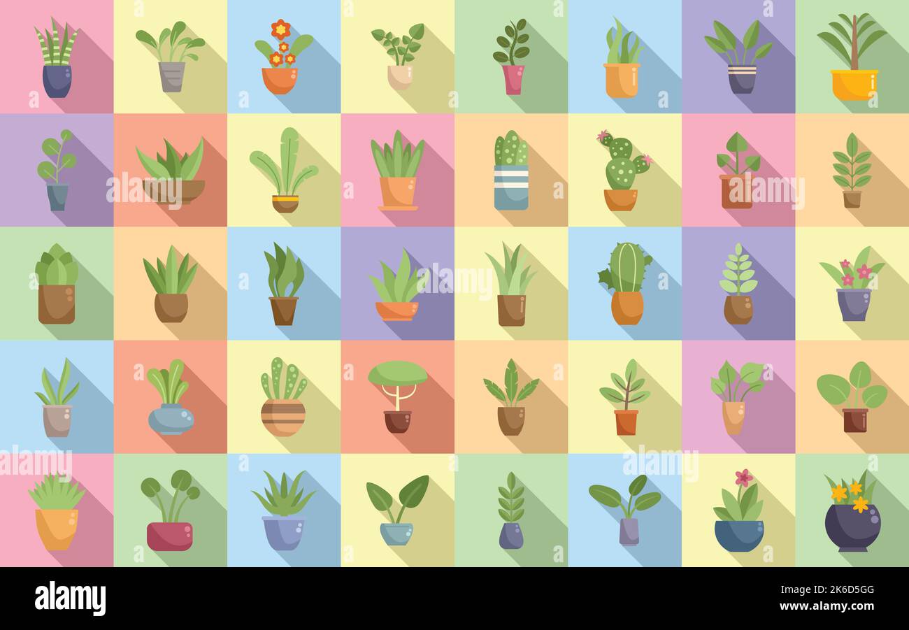 Plants icons set flat vector. Leaf growth. Nature soil Stock Vector ...