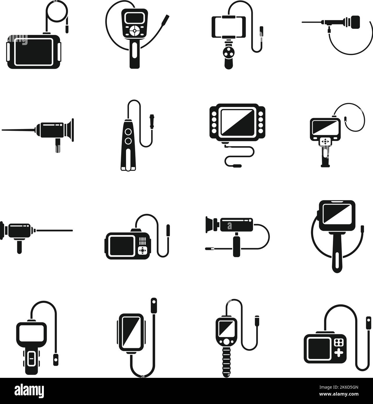 Endoscope icons set simple vector. Digestive gastric. Gastro ... Endoscope icons set simple vector. Digestive gastric. Gastro ...