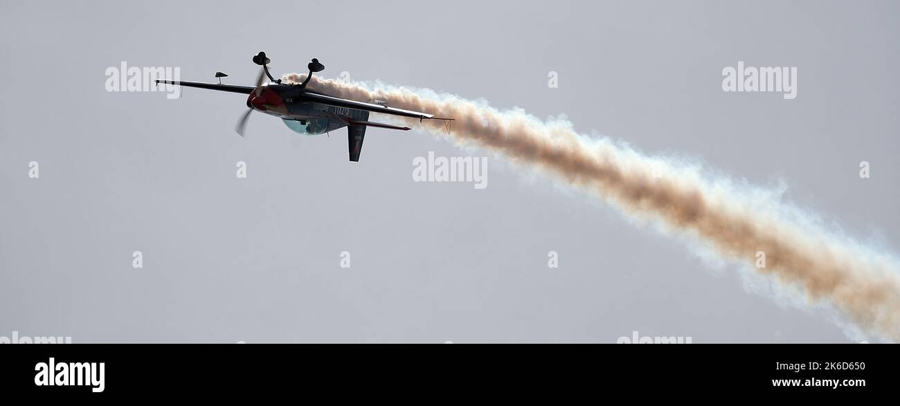 Single seat stunt flying aerobatic aircraft at East Kirkby air show ...