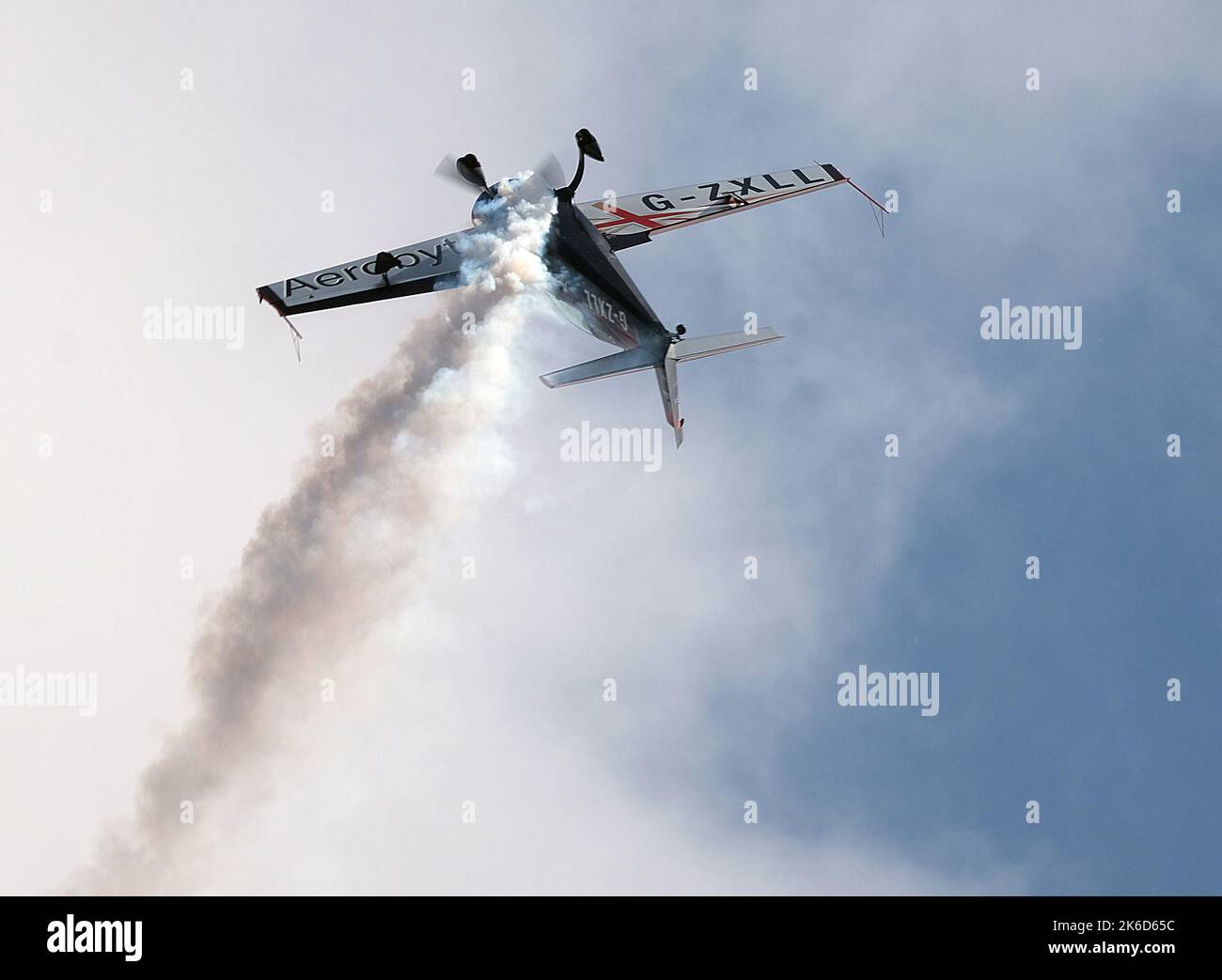 Single seat stunt flying aerobatic aircraft at East Kirkby air show ...
