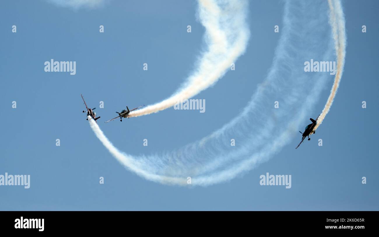 Single seat stunt flying aerobatic aircraft at East Kirkby air show ...