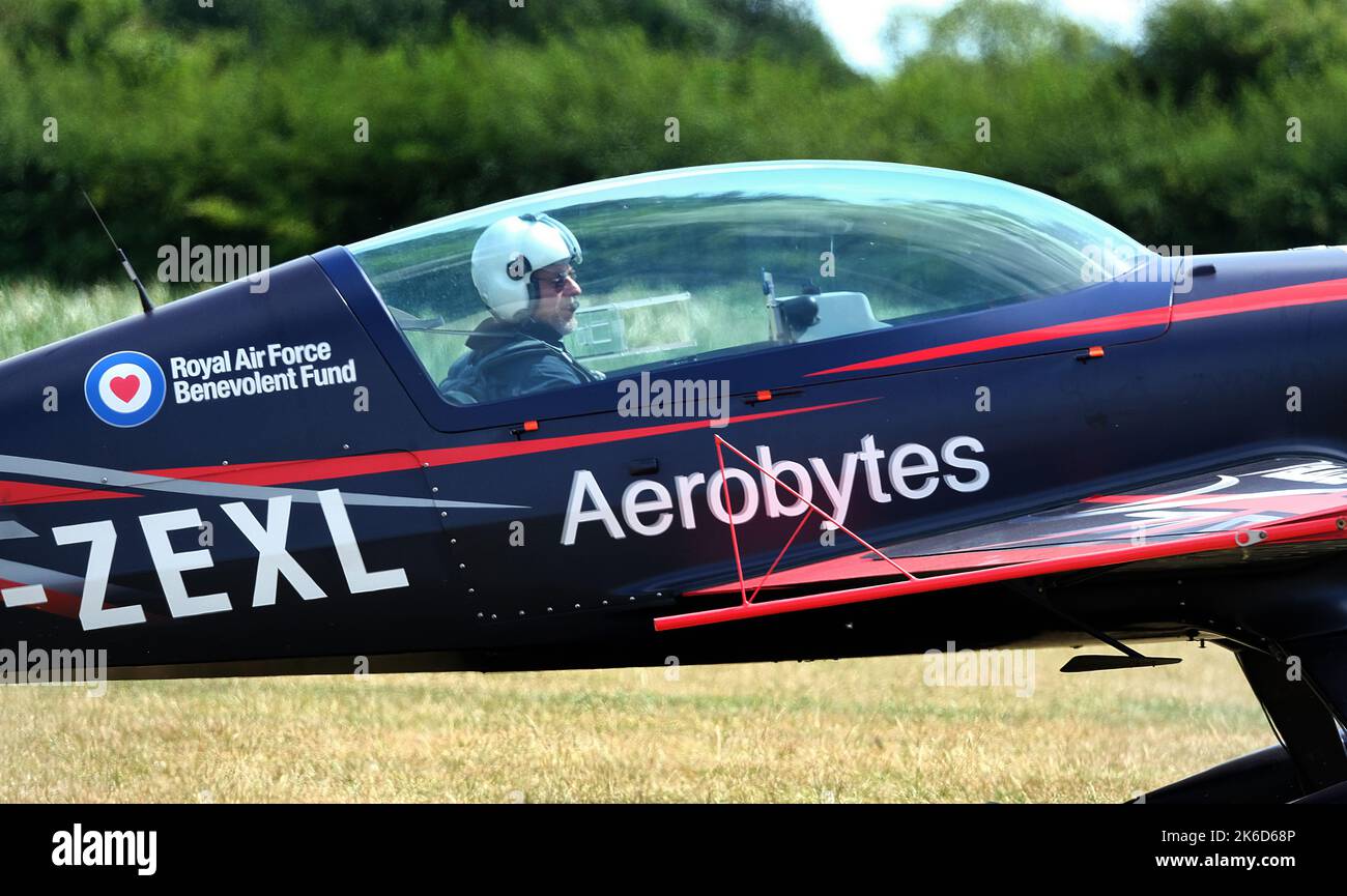 Single seat stunt flying aerobatic aircraft at East Kirkby air show ...