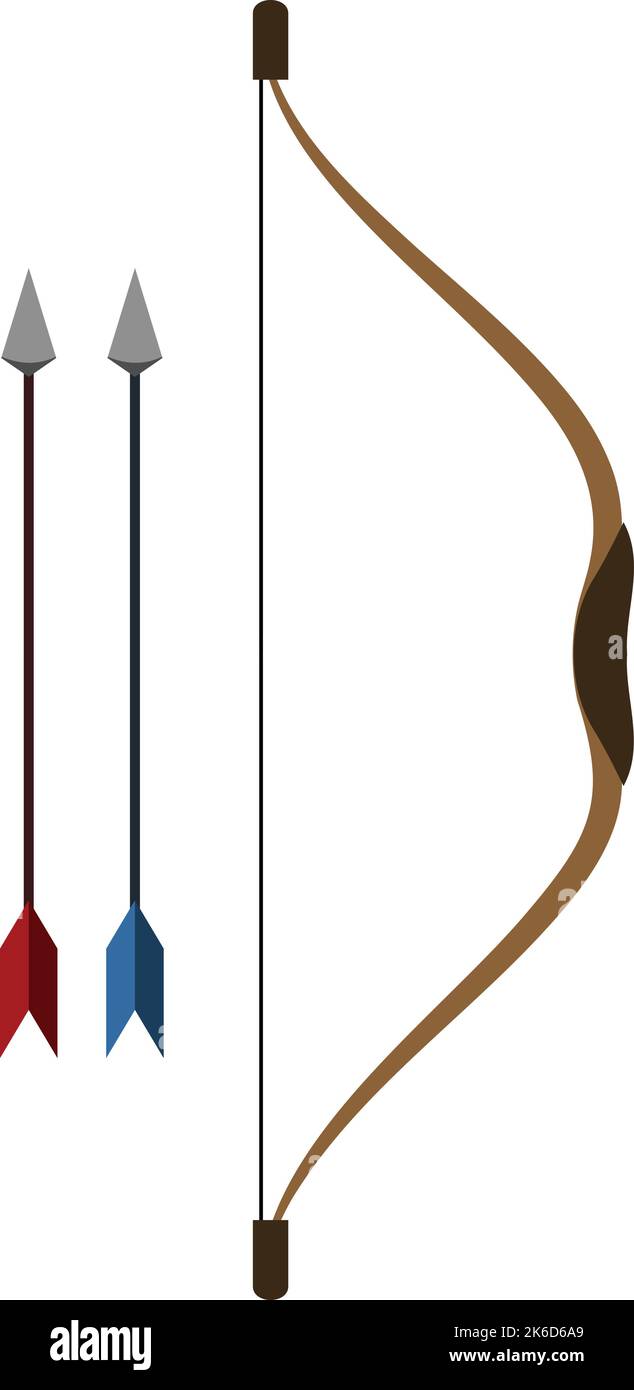 Hunting bow icon cartoon vector. Hunt equipment. Camp adventure Stock ...