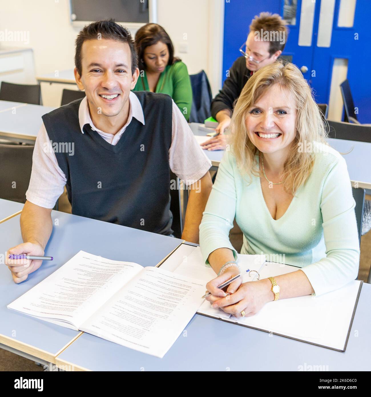 Adult Education: Class Friends. A teacher and mature student in the ...