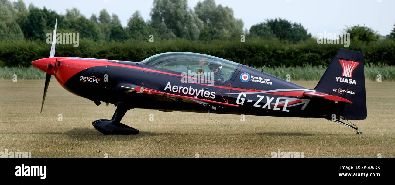 Single seat stunt flying aerobatic aircraft at East Kirkby air show ...