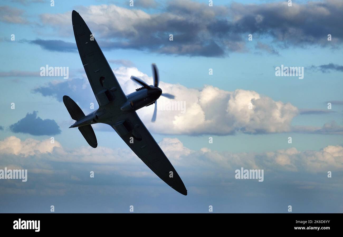 Briitish Spitfire fighter at the East Kirkby air show Stock Photo - Alamy