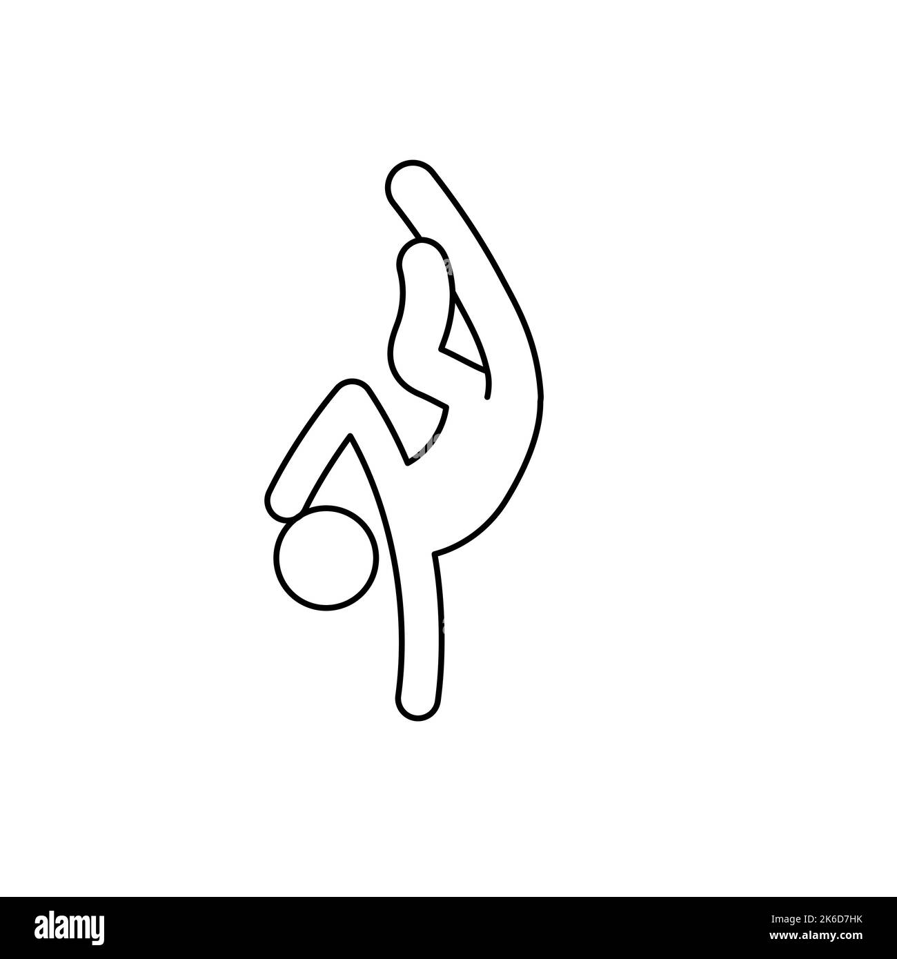 Line man dancer icon. Dance stick boy pose outline icon. Editable ...