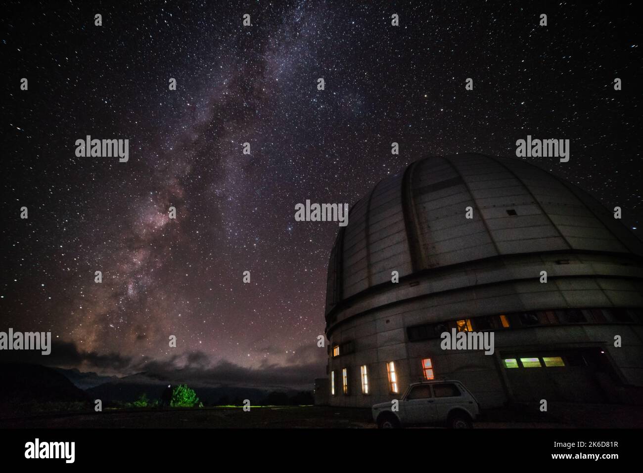 The Special Astrophysical Observatory with milky way stars in the sky ...