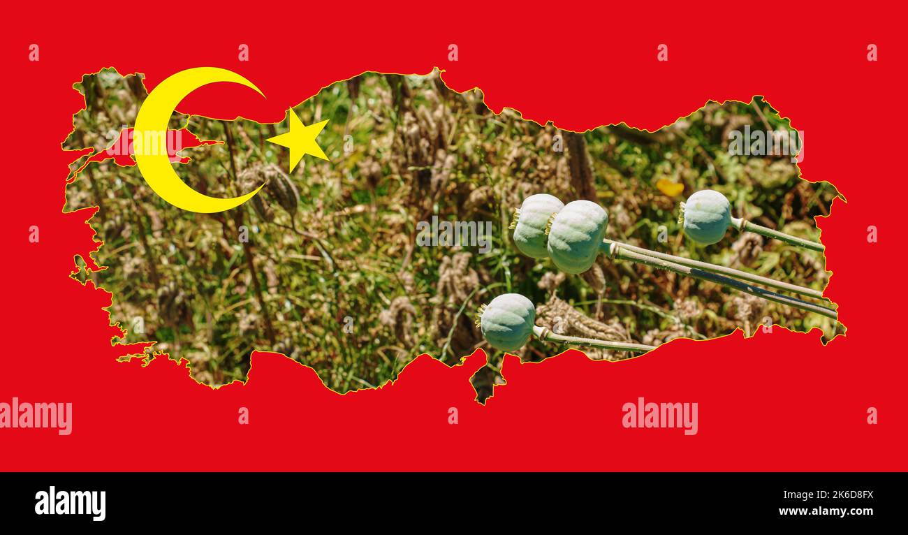 Outline map of Turkey with the image of the national flag. Image of a ...