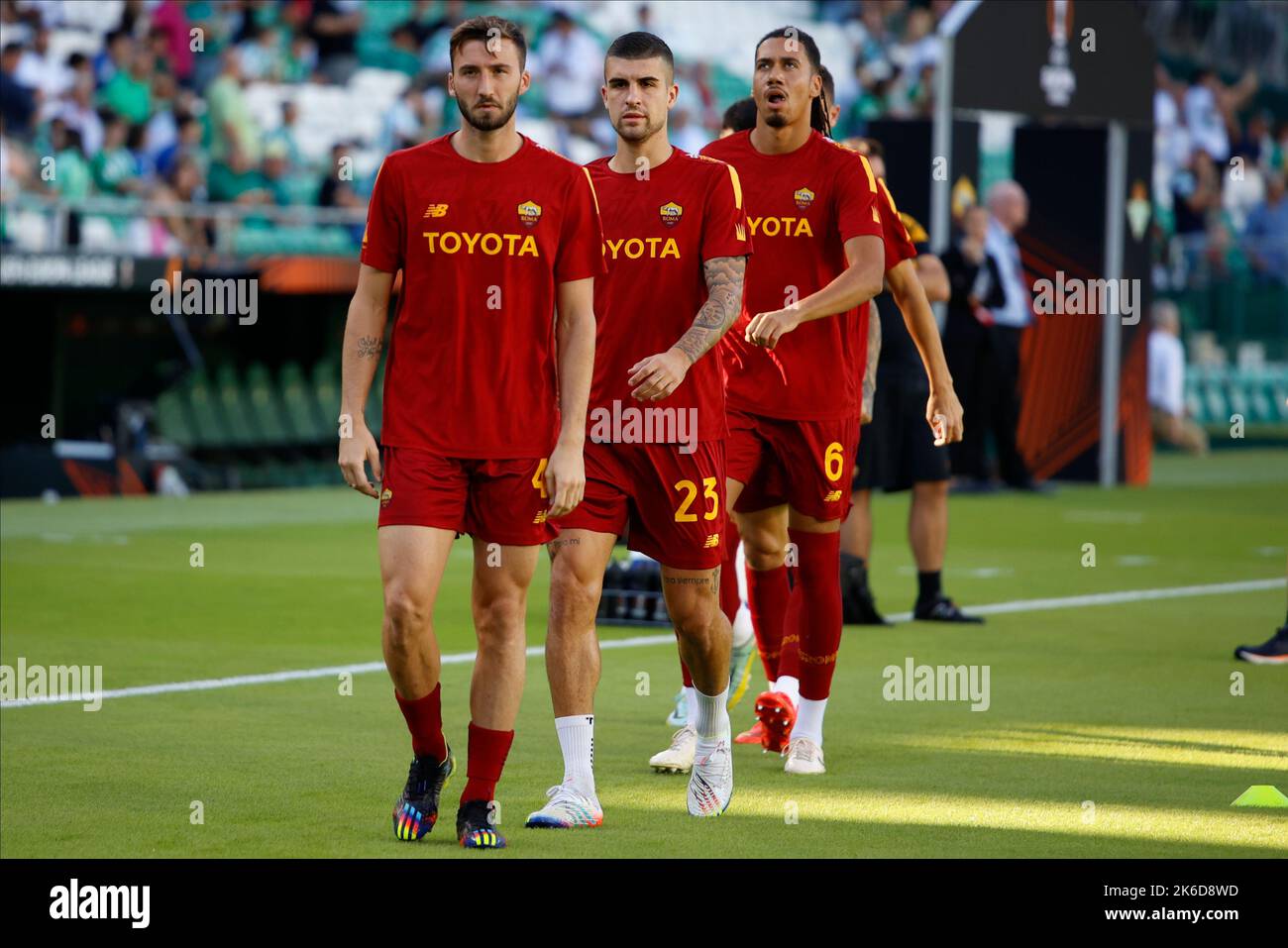 Seville, Spain. 1st Oct, 2022. Bryan Cristante (4) and Gianluca Mancini ...