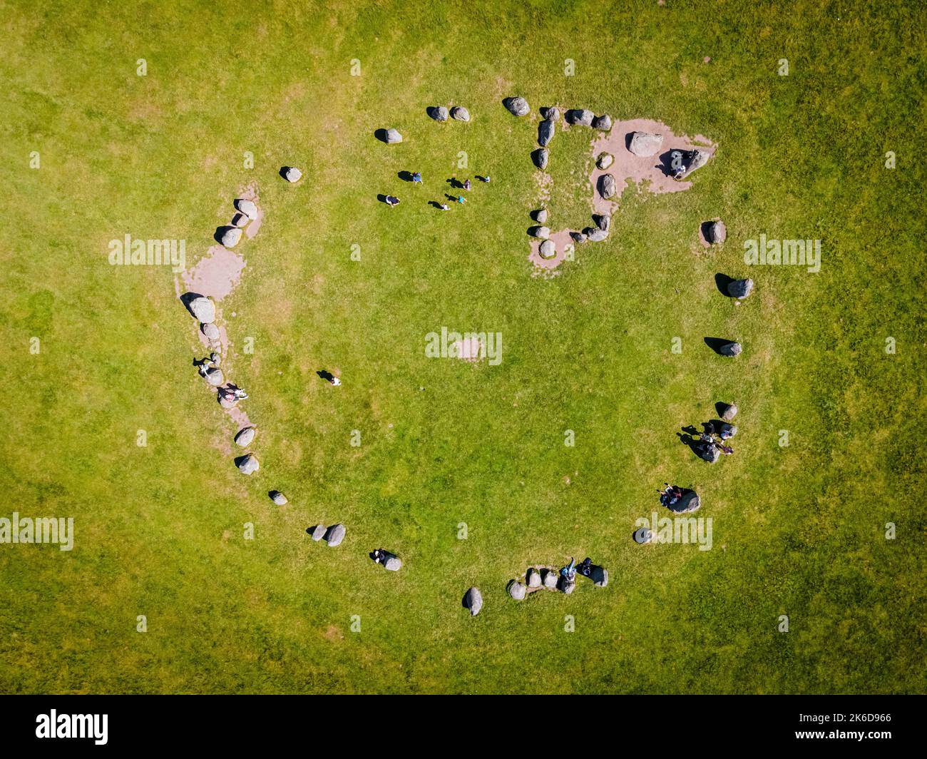 Aerial view of Castlerigg Stone Circle in Lake District, a region and ...
